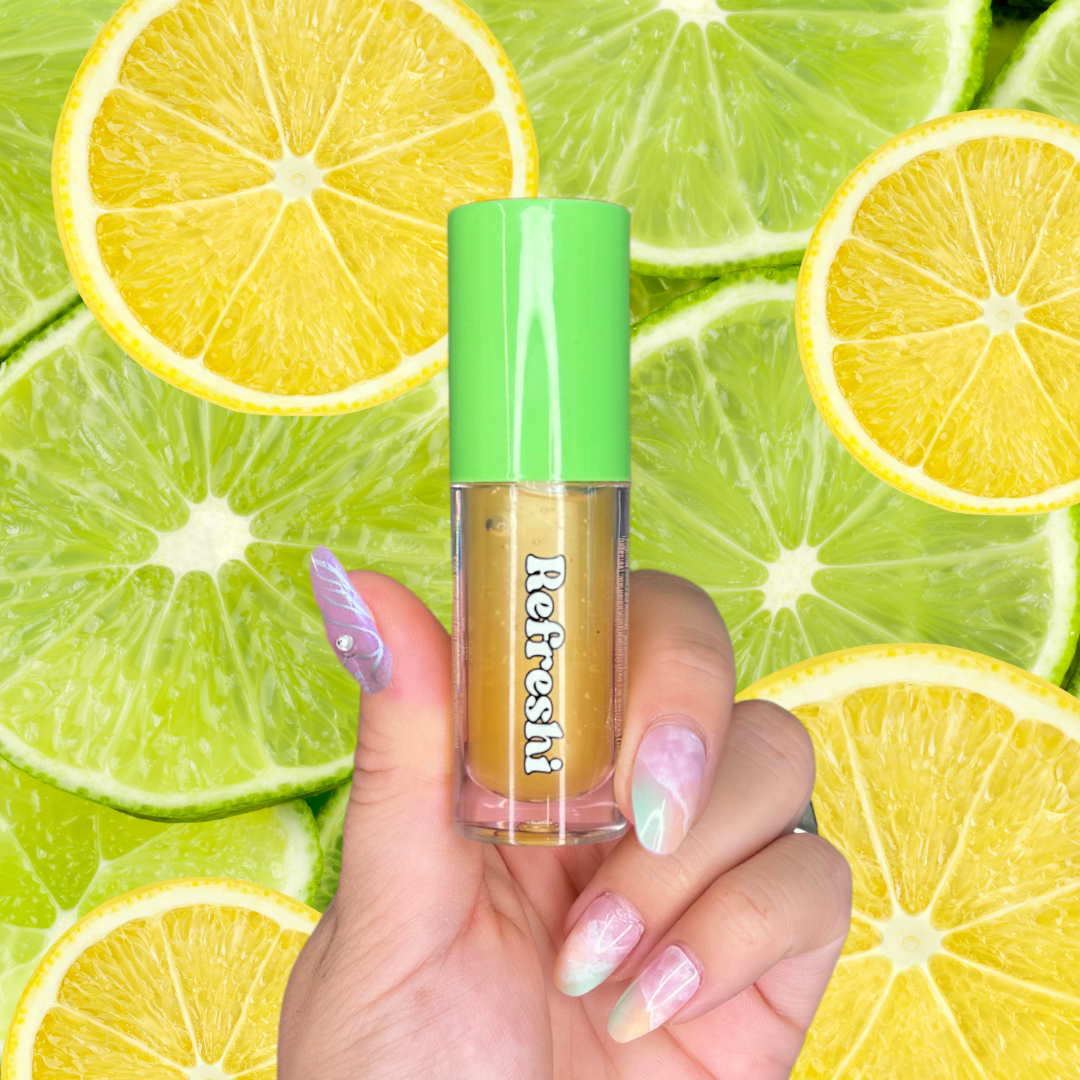 Huile à lèvres citron-lime – Refreshi Cosmétiques